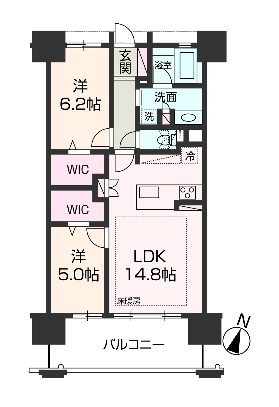 【新規物件のご案内】オーヴィジョン中の小路 3階 2LDK | レッドファイブ不動産