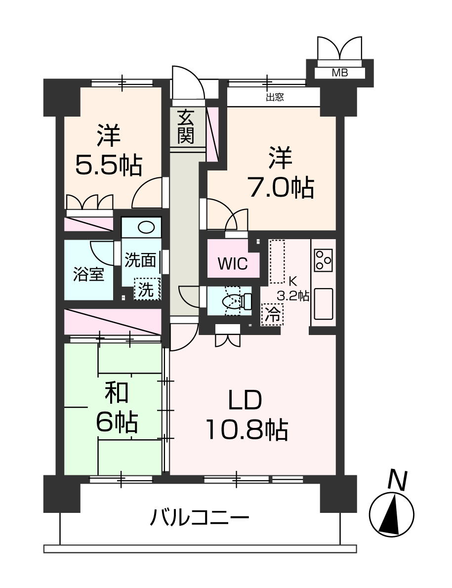 【新規物件のご案内】サーパス医大前 3LDK | レッドファイブ不動産